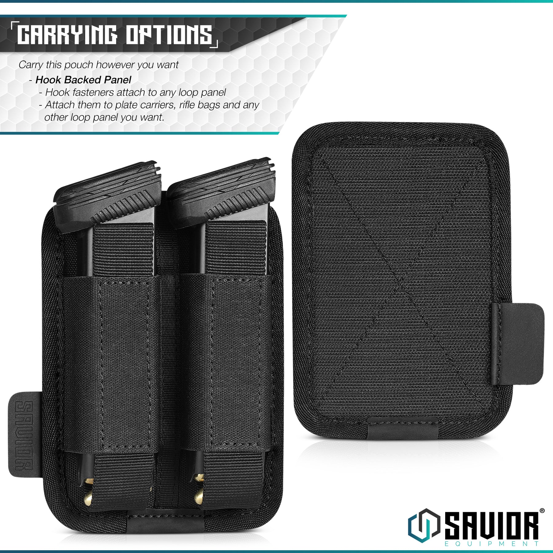 Pistol Mag Holder - 2/3/6 Slot - Hook Backing – Savior Equipment